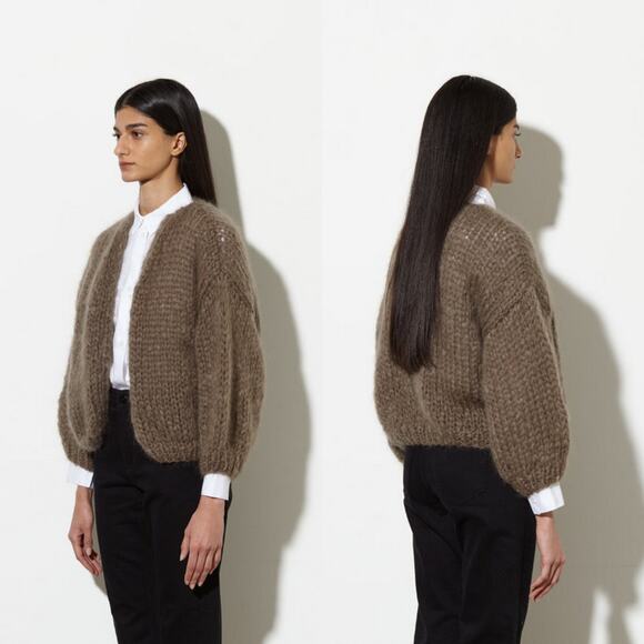 Maiami | Sweaters | Maiami Mohair Brown Big Bomber Cardigan Sm Hand ...